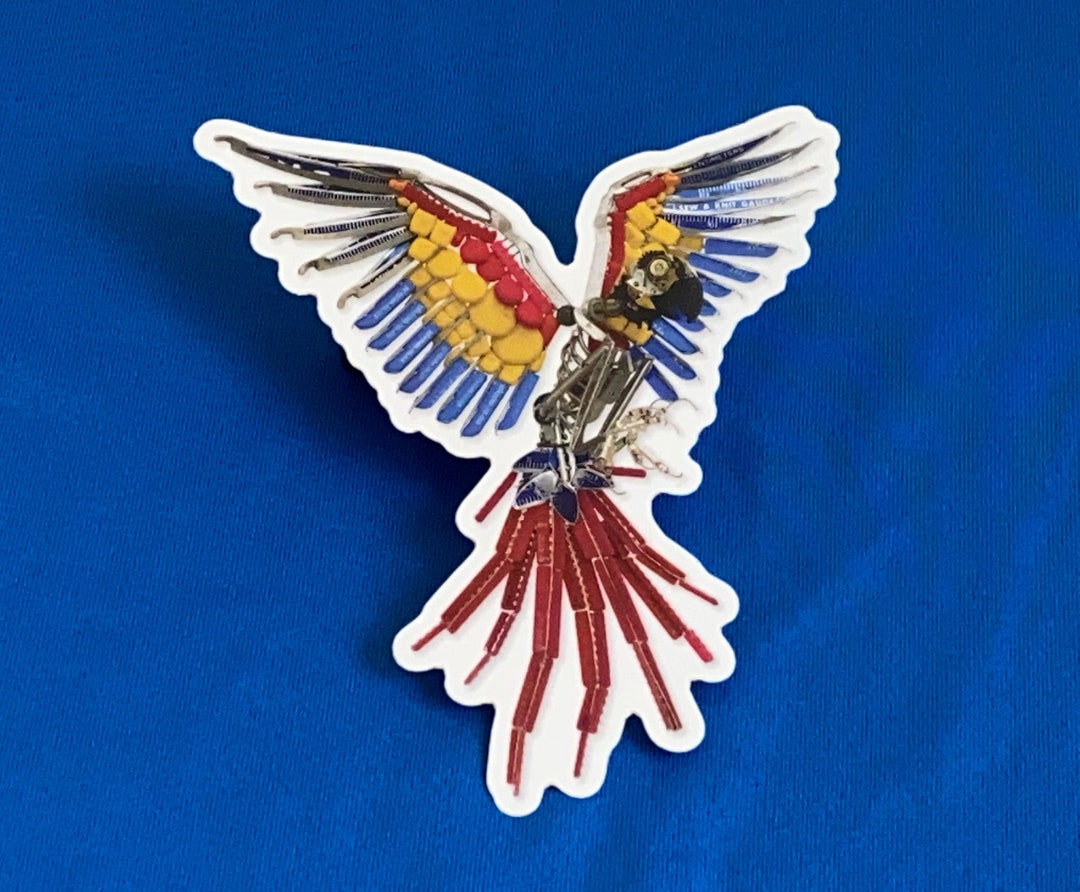 Macaw Parrot Diecut Sticker Steampunk Sculpture Decal - Etsy