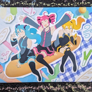 VOCALOID Triple Baka Hatsune Miku, Kasane Teto, Akita Neru Art Print ...