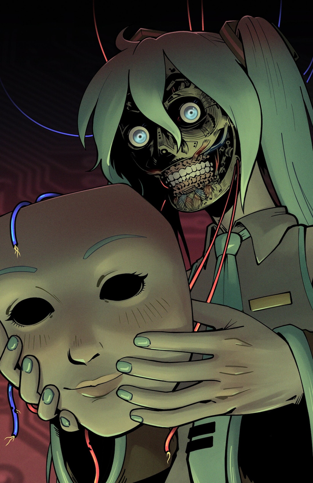 VOCALOID HORROR Hatsune Miku Robot/android Face Small Art Print 6.5x4.5 ...