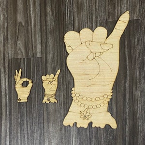 Sorority and Frat Hand Symbols | Laser Cut Unfinished Wood Ready to ...