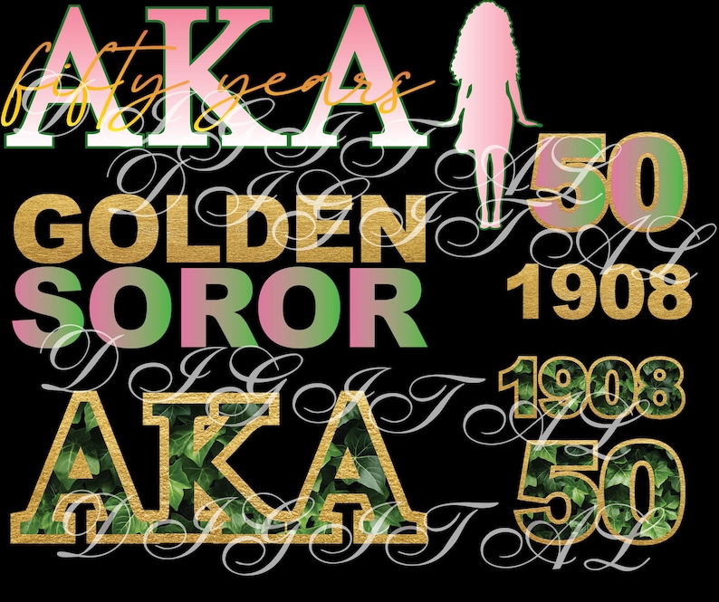 AKA PNG Digital Files for Golden Soror Sophisticated and Unique Design ...