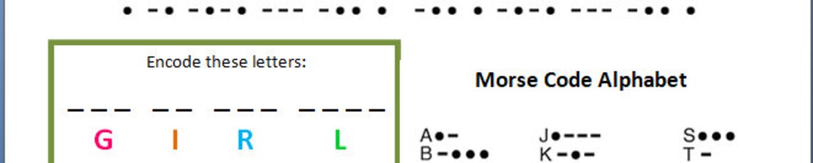 Morse Code Worksheet - Digital Download Only - STEM - Think Like a ...