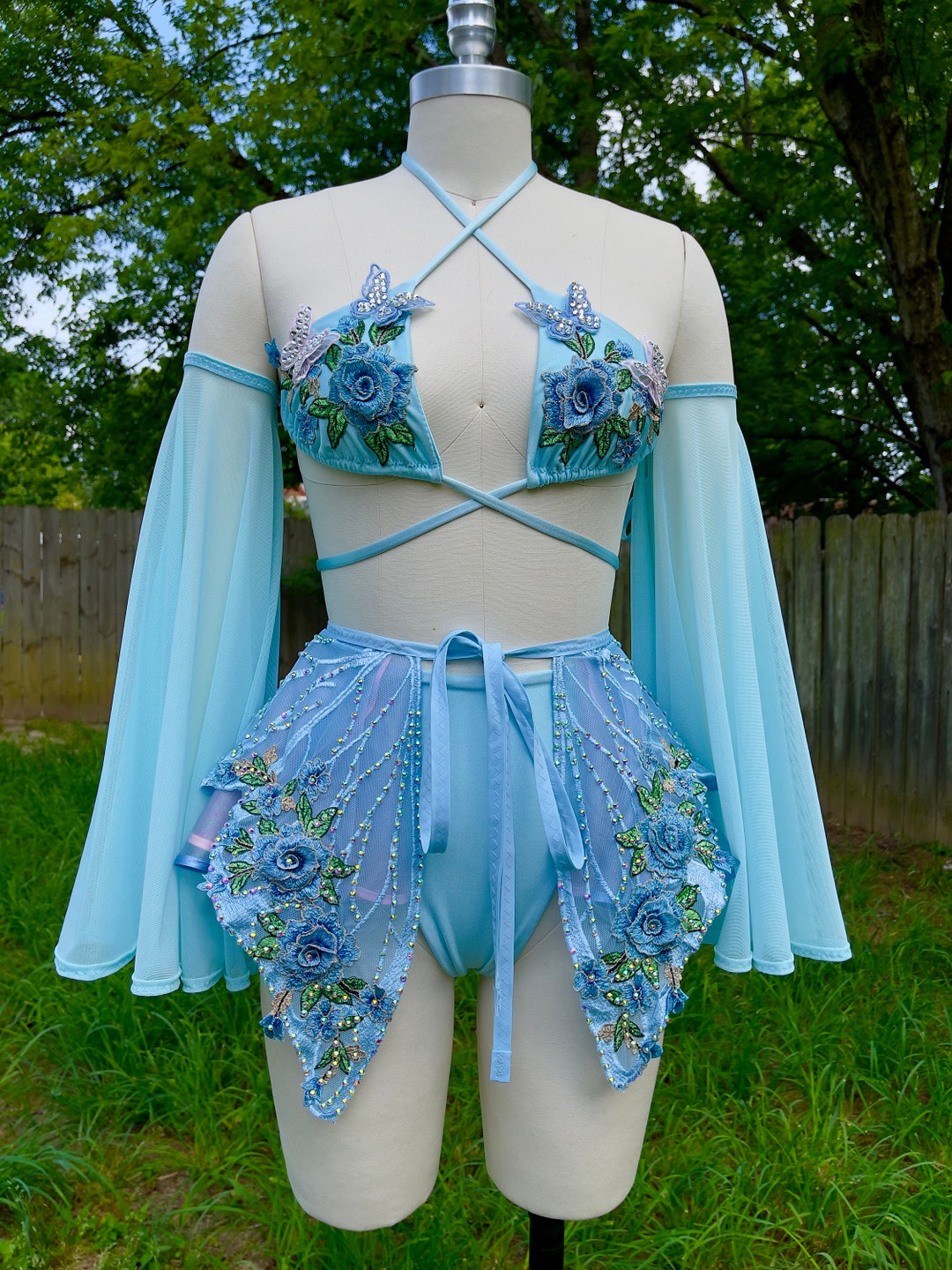 Iris Set | Butterfly Rave Set | Fairy Set | Festival Outfit |rave Wear ...
