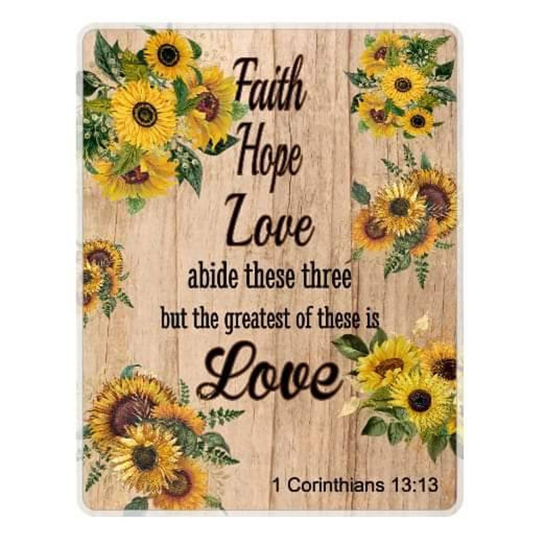 Sunflower Metal Sign, Inspirational Door Hanger, Bible Verse ...