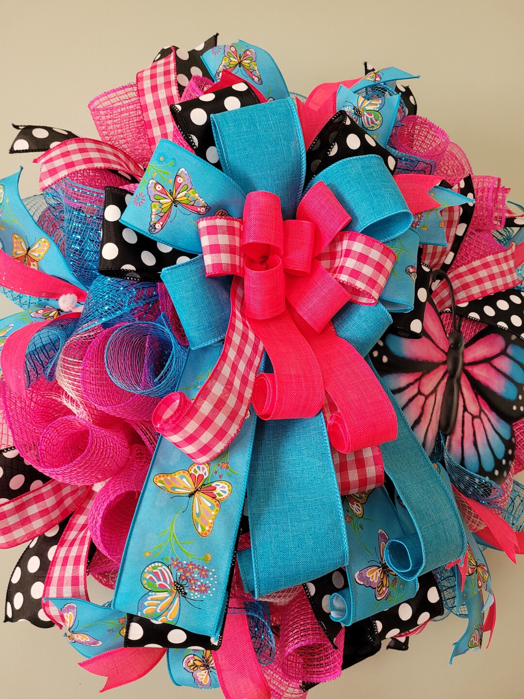 Butterfly Deco Mesh Wreath, Spring Wall Decor, Summer Wreath - Etsy