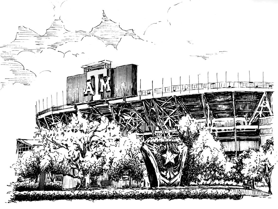 Texas A&M Kyle Field Art Print - Etsy