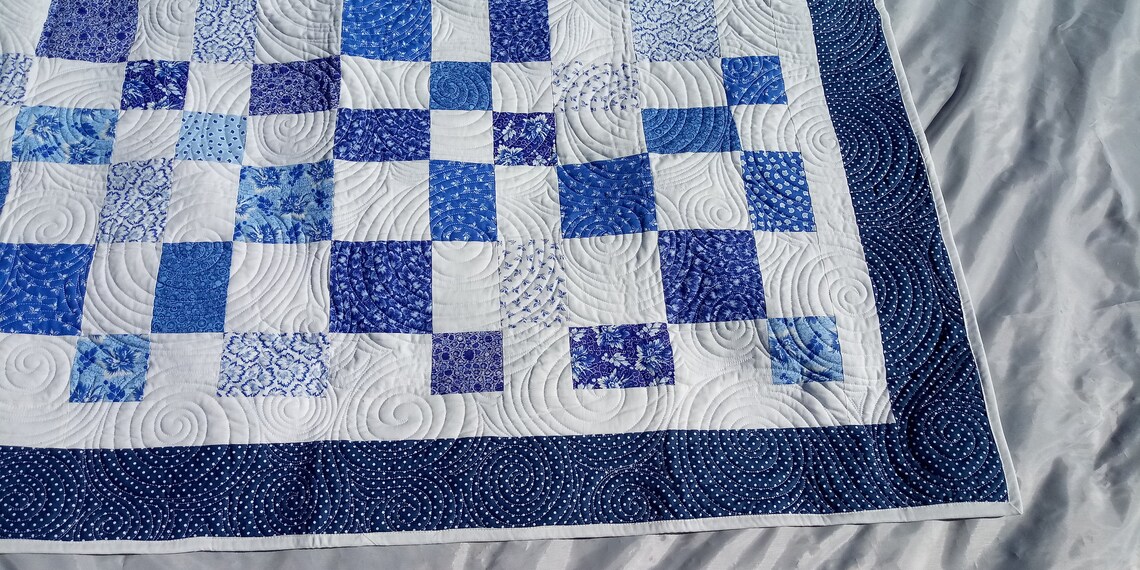 Blue Blocks Quilt | Etsy