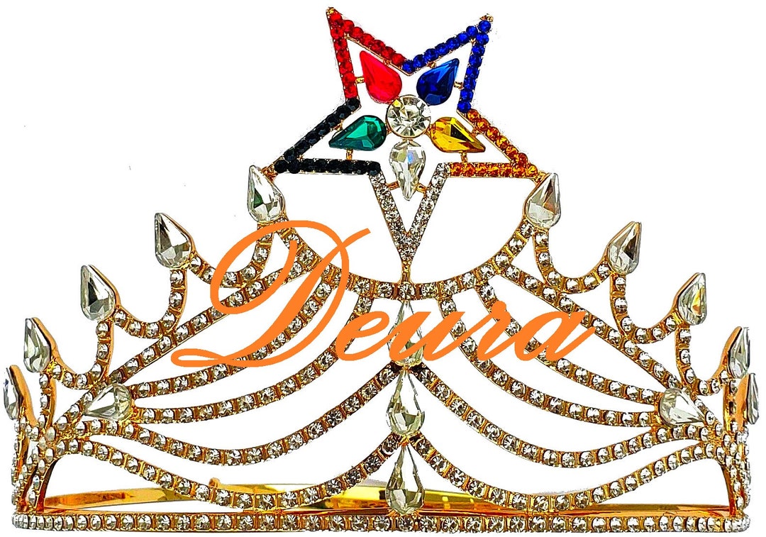 Masonic OES Grand Matron Gold Rhinestones O.E.S Adjustable CROWN ...