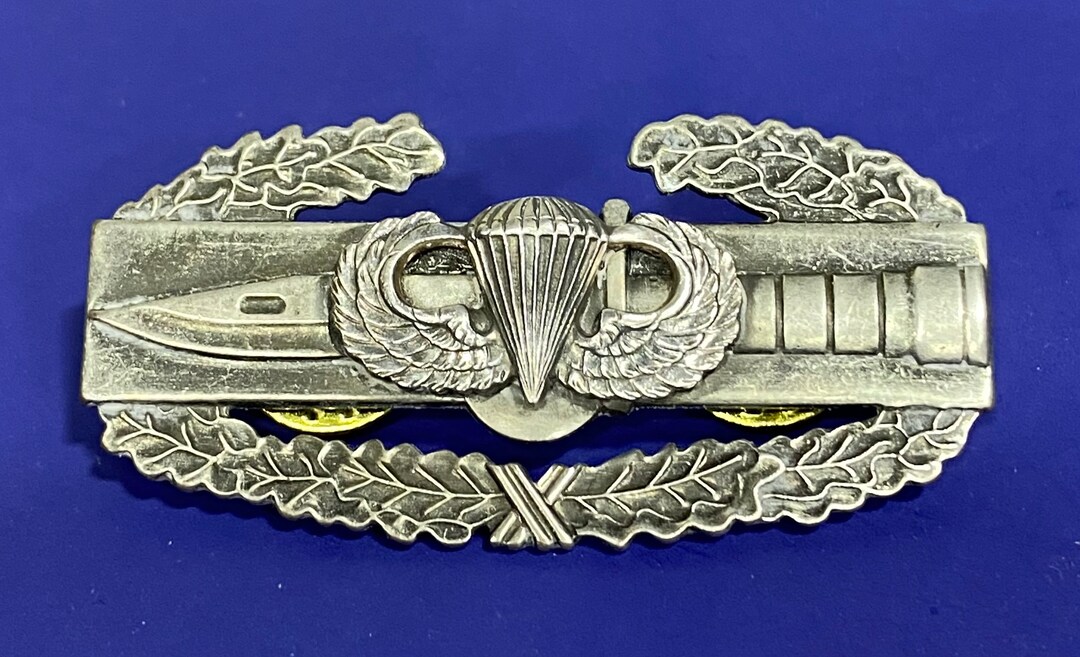 Airborne Combat Action Badge US Army Jump Wing CAB Military Pin Lapel ...