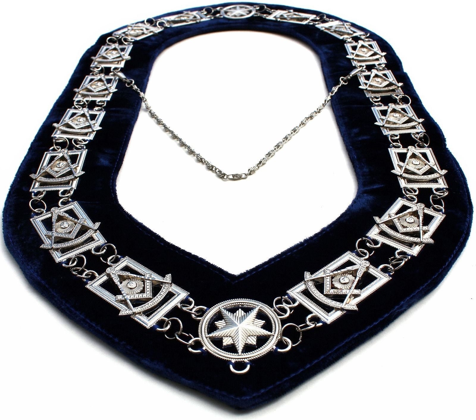 Masonic Collar Past Master FREEMASON Silver // BLUE Backing - Etsy Hong ...