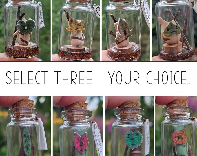 YOUR CHOICE - 3 X Zelda BOTW Inspired Personalised Korok in a Glass ...