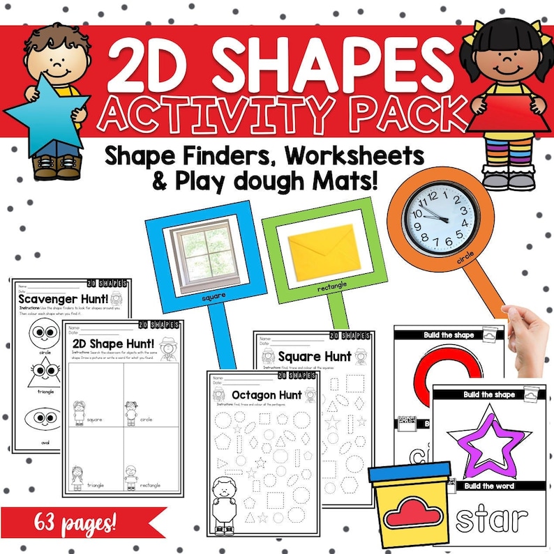 2D Shapes Activity Pack - Etsy