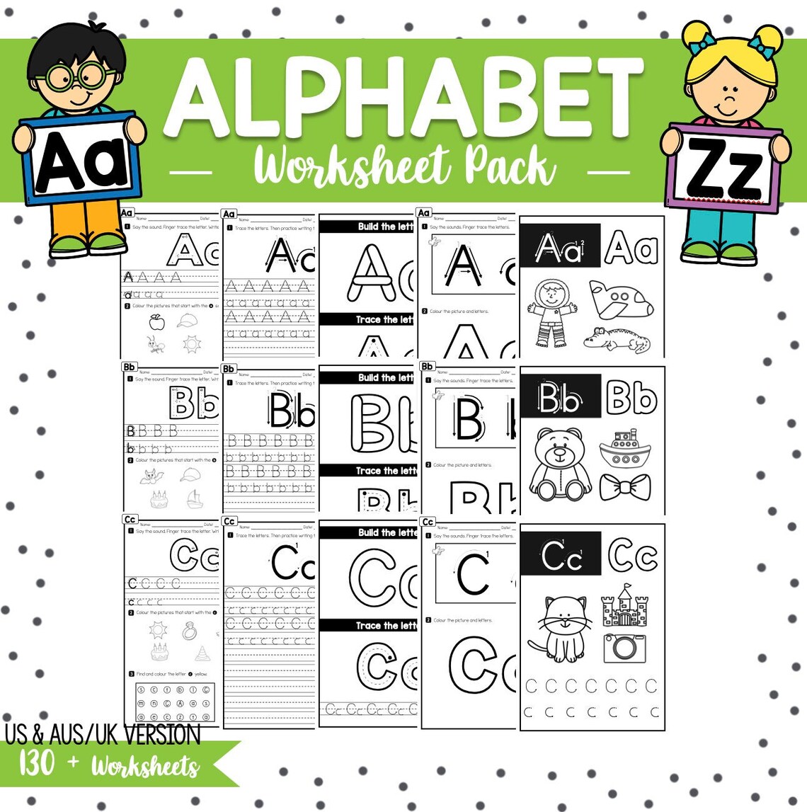 Alphabet Worksheets and Activity Pages A to Z - Etsy