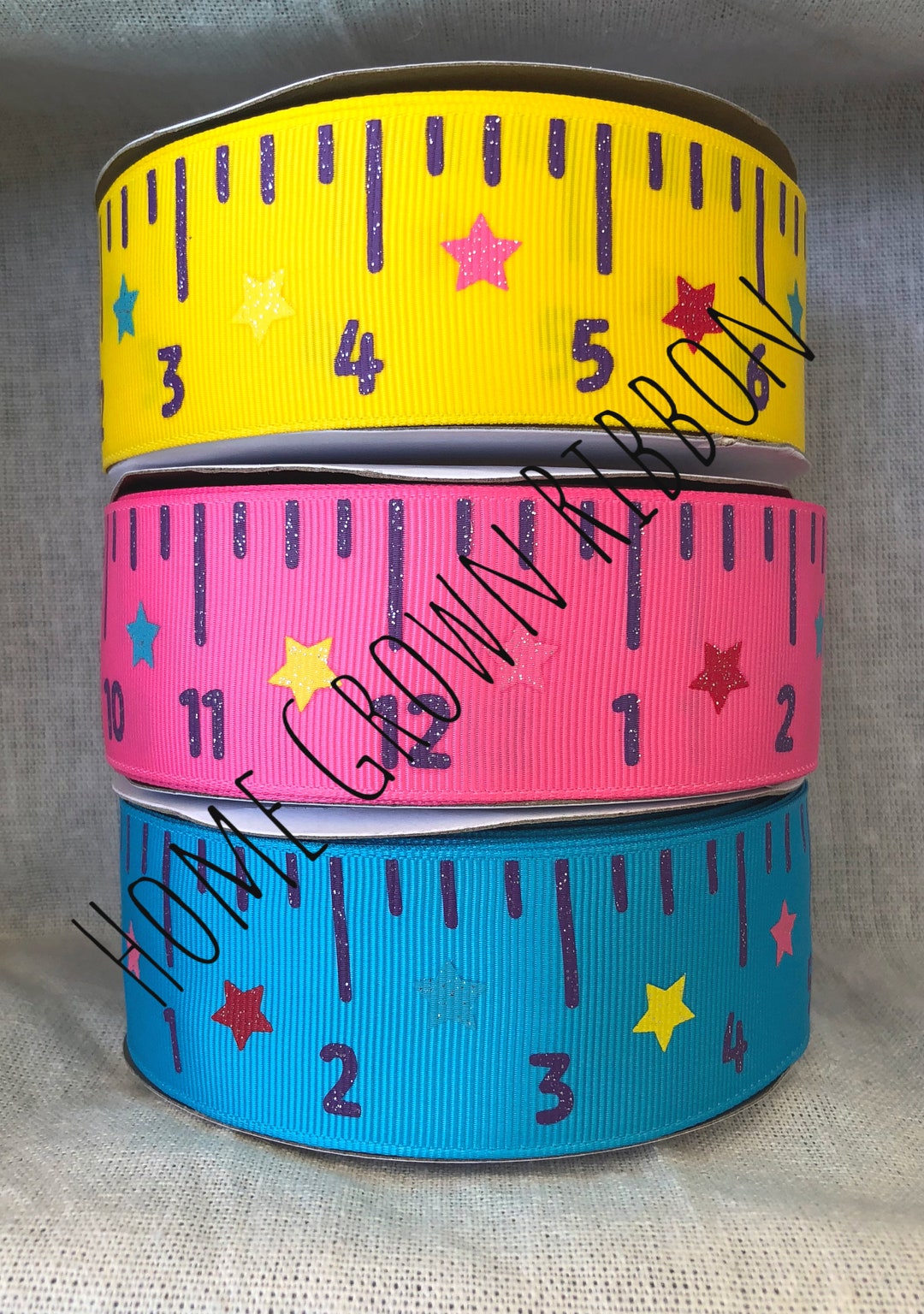 Ruler Back to School 1.5 Inch Grosgrain Ribbon, USDR Ribbon, Cheer Bow ...