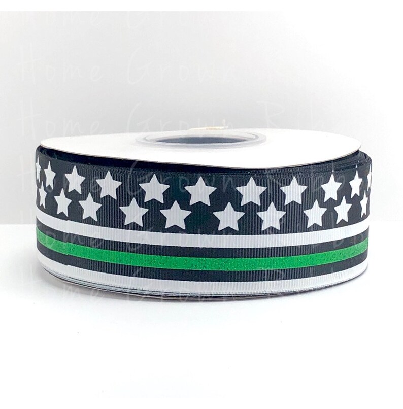 Military Support Glitter Ribbon Thin Green Line Army Ribbon - Etsy