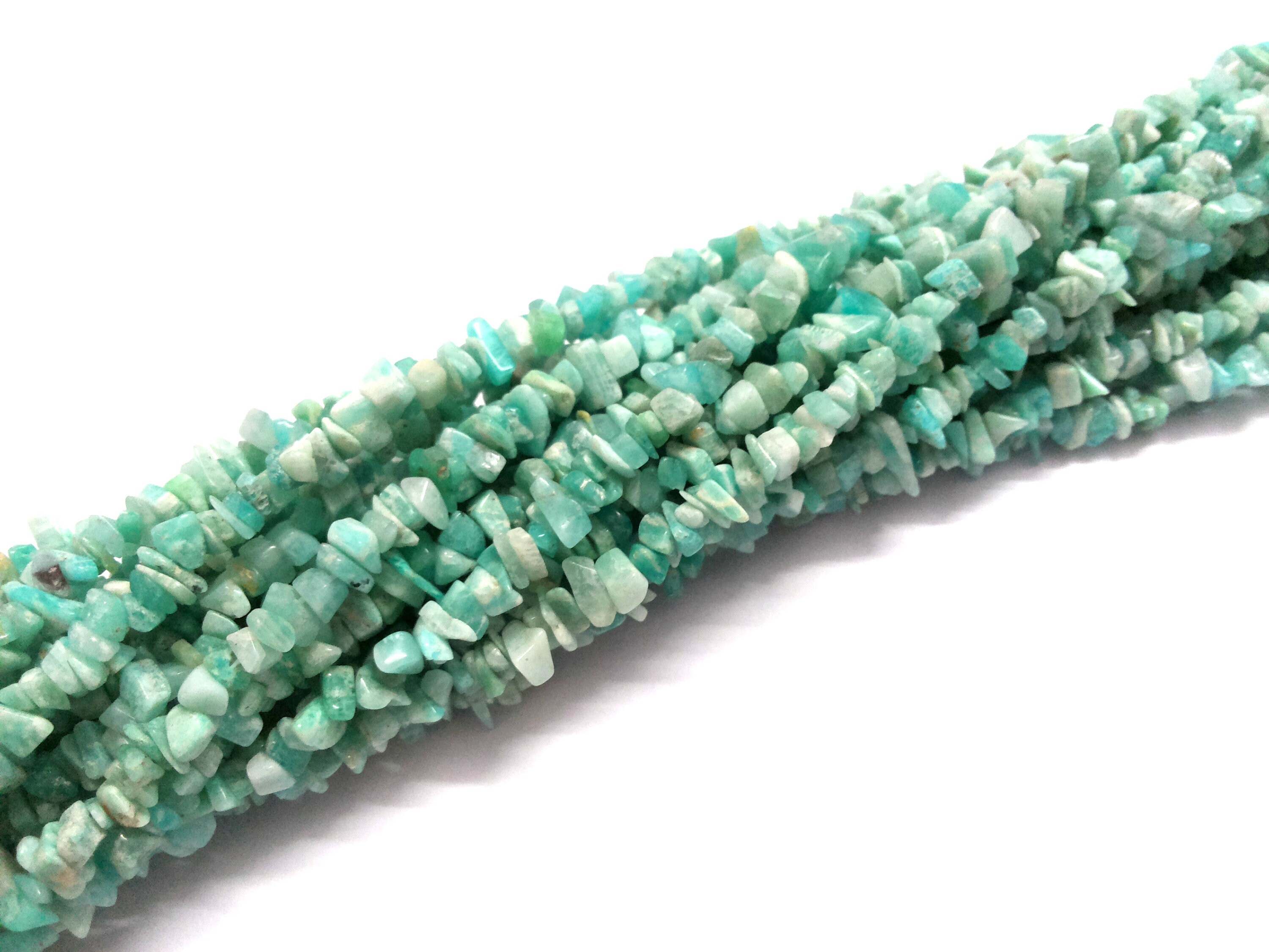 1-5 Strand Natural Amazonite Chips Uncut Nuggets Smooth 4-6mm Gemstone ...
