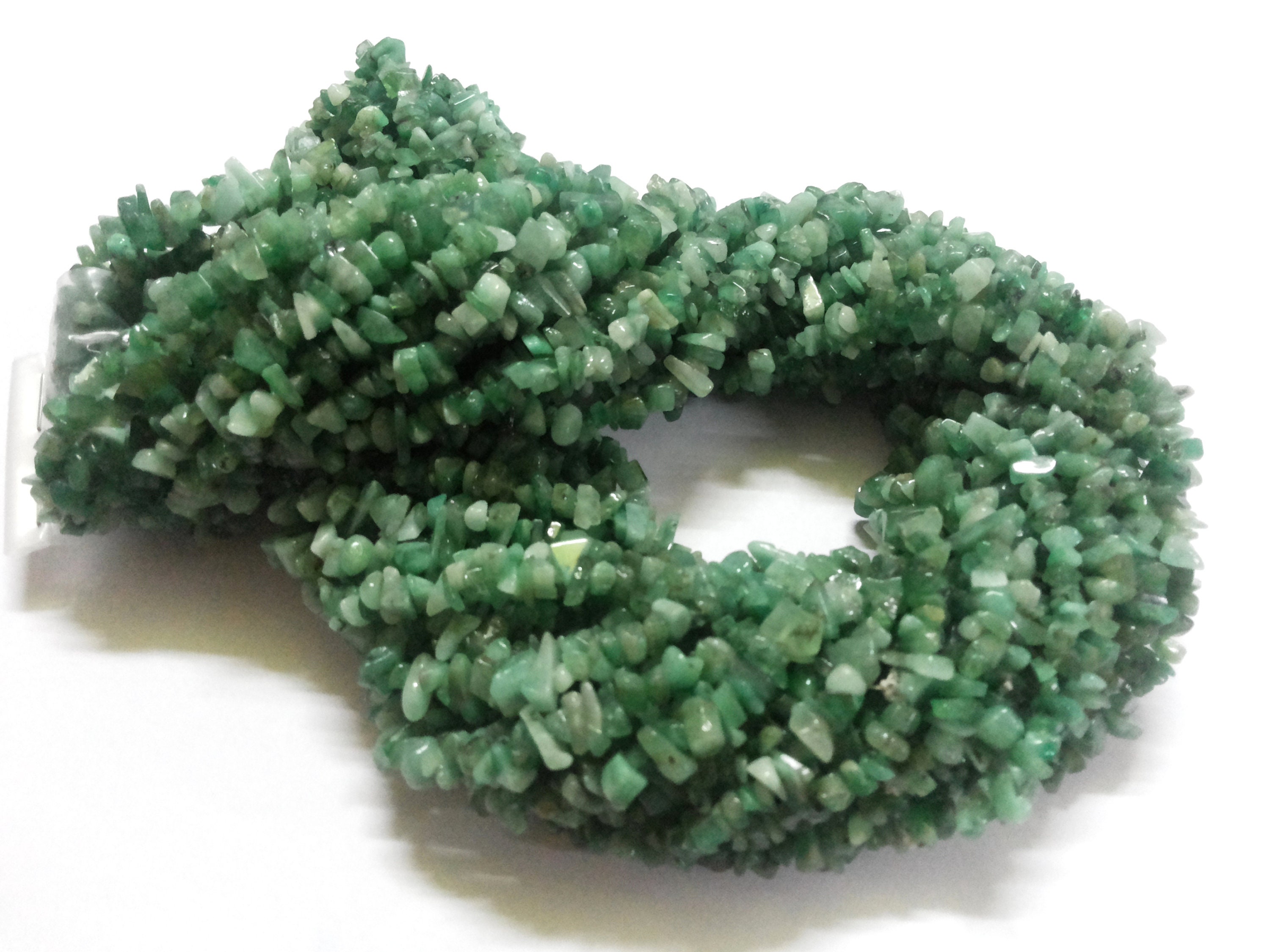 1-5 Strand 100% Natural Emerald Chips Nuggets Smooth 4-6mm Gemstone ...
