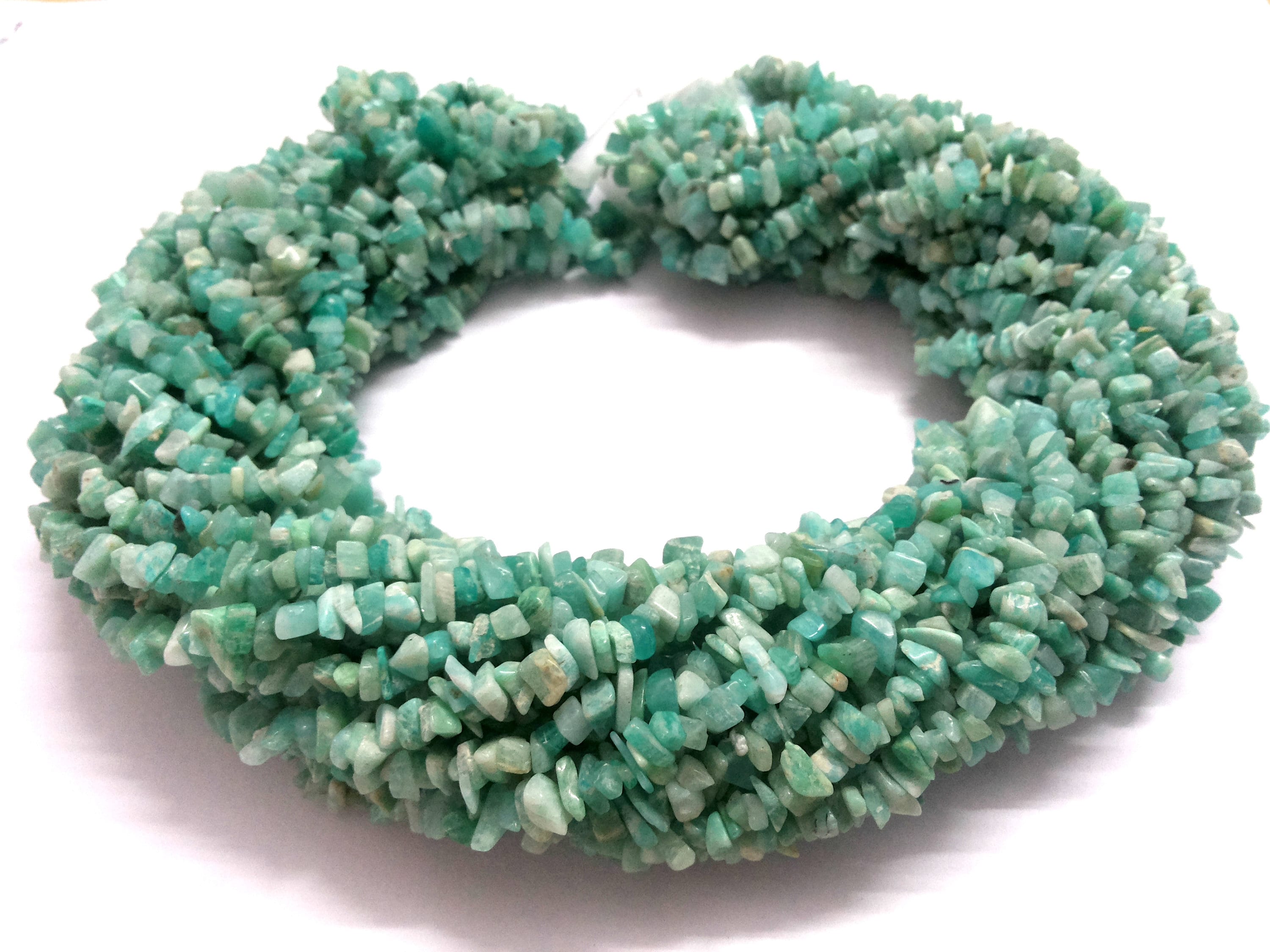 1-5 Strand Natural Amazonite Chips Uncut Nuggets Smooth 4-6mm Gemstone ...