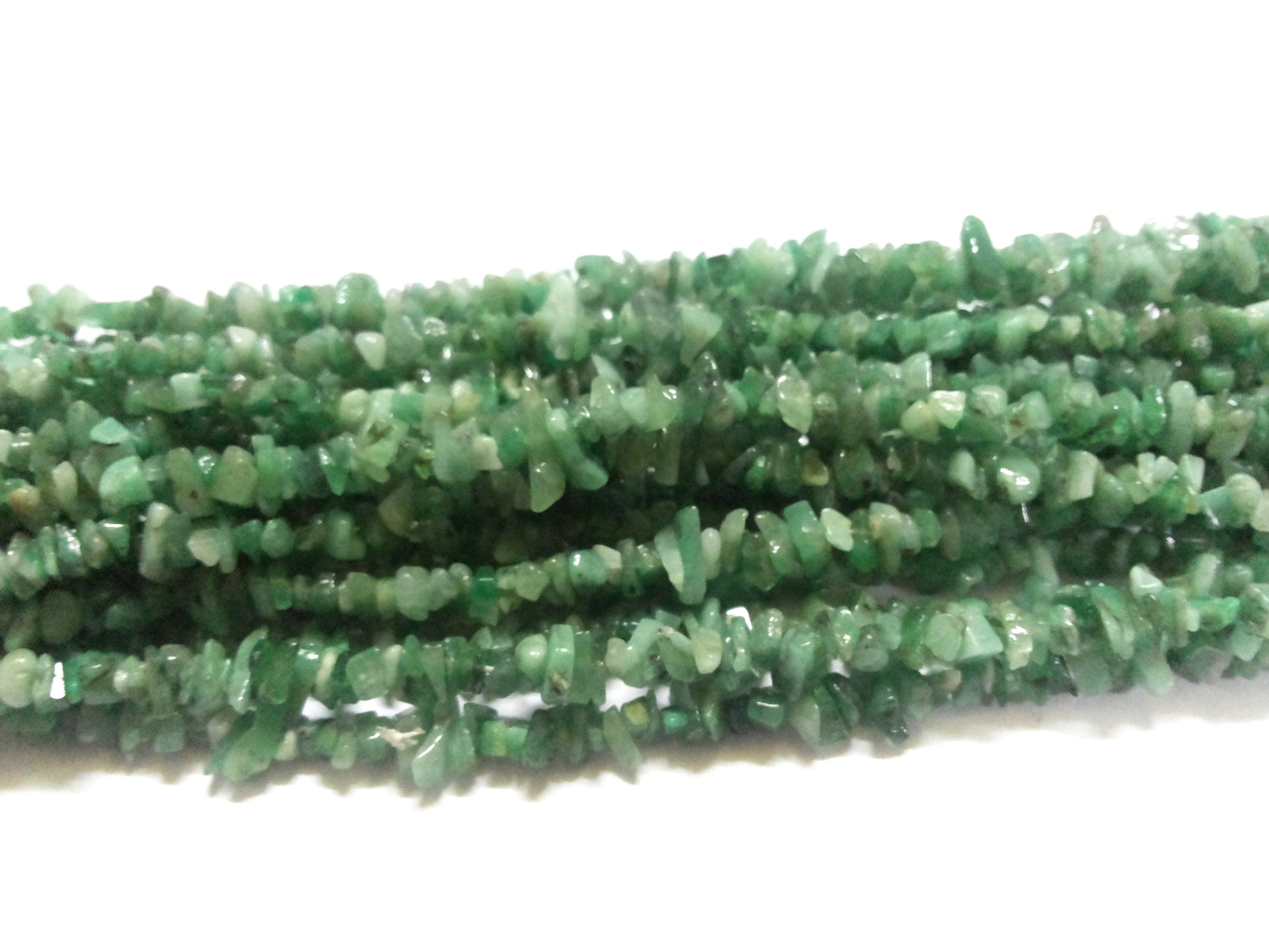 1-5 Strand 100% Natural Emerald Chips Nuggets Smooth 4-6mm Gemstone ...