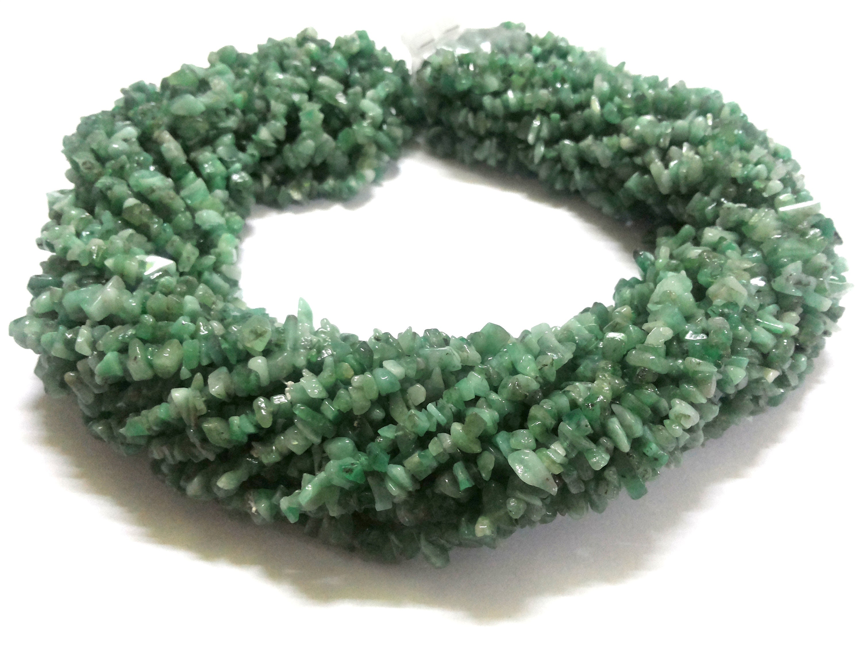 1-5 Strand 100% Natural Emerald Chips Nuggets Smooth 4-6mm Gemstone ...