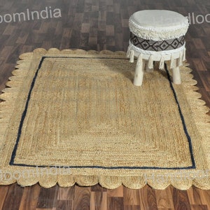 Scalloped Rug, Indoor Rugs, Natural Fiber Rug, Jute Rugs, Hand Woven ...