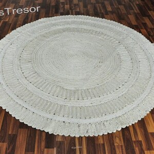 8 Feet White Round Rug, Antique Round Rug, Braided Jute Rug, Round Area ...