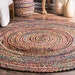 Extra Large Braided Chindi Round Rugs, Dining Room Area Carpet, 5 Feet ...