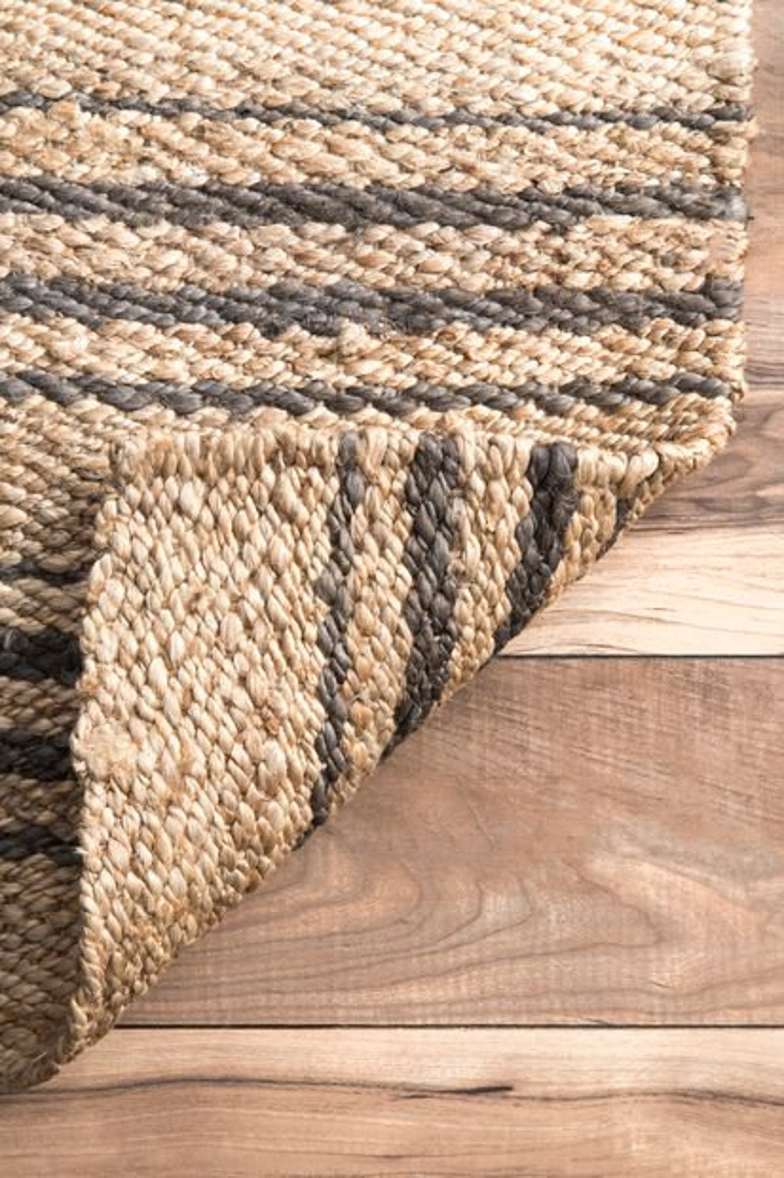 Stripped Pattern Natural Jute Hallway Runner 2.5 X 14 Ft | Etsy