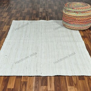 Ivory Jute Rug 6x8 for Living Room, off White Rug 4x6 for Dining Room ...