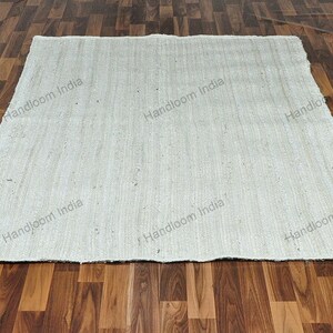Ivory Jute Rug 6x8 for Living Room, off White Rug 4x6 for Dining Room ...