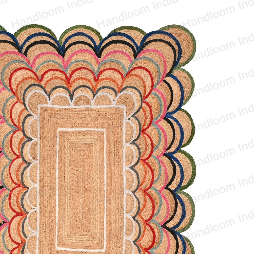 Scalloped Rug, Jute Rug Runner, Scalloped Jute Rug, Custom Scallop Rug ...