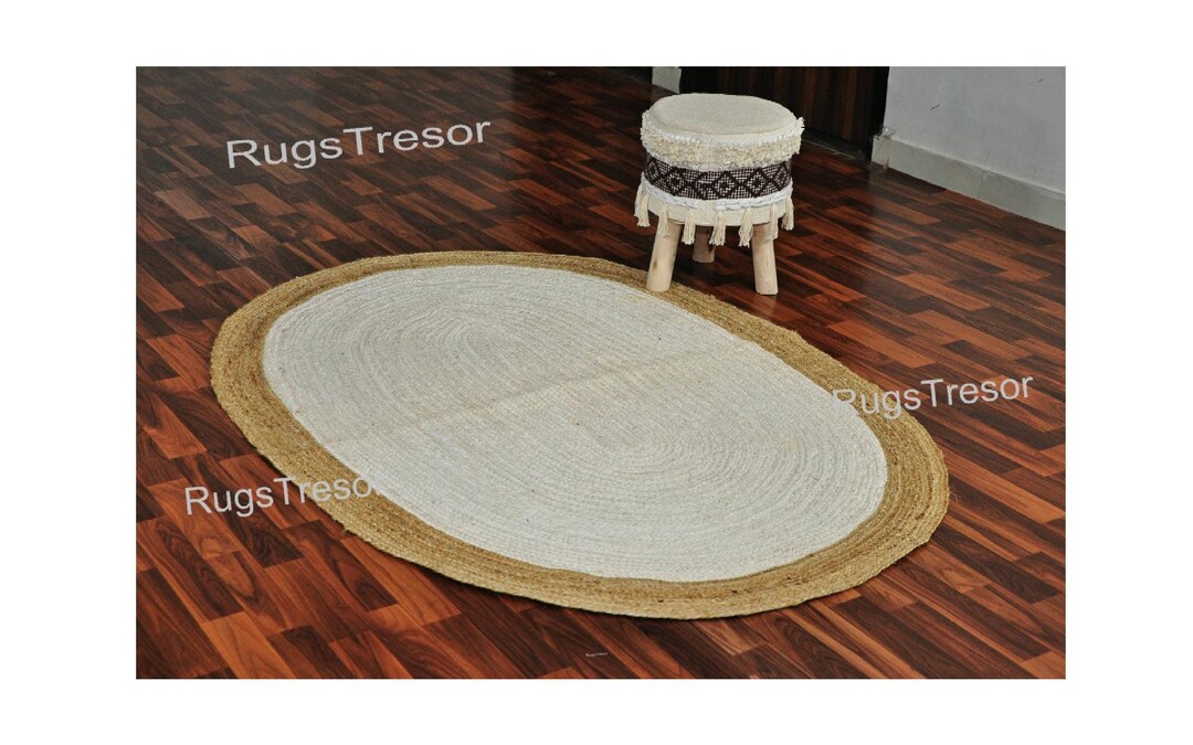 Off White Oval Rug Natural Fiber Rug Jute Oval Rug Oval Shape Area Rugs ...
