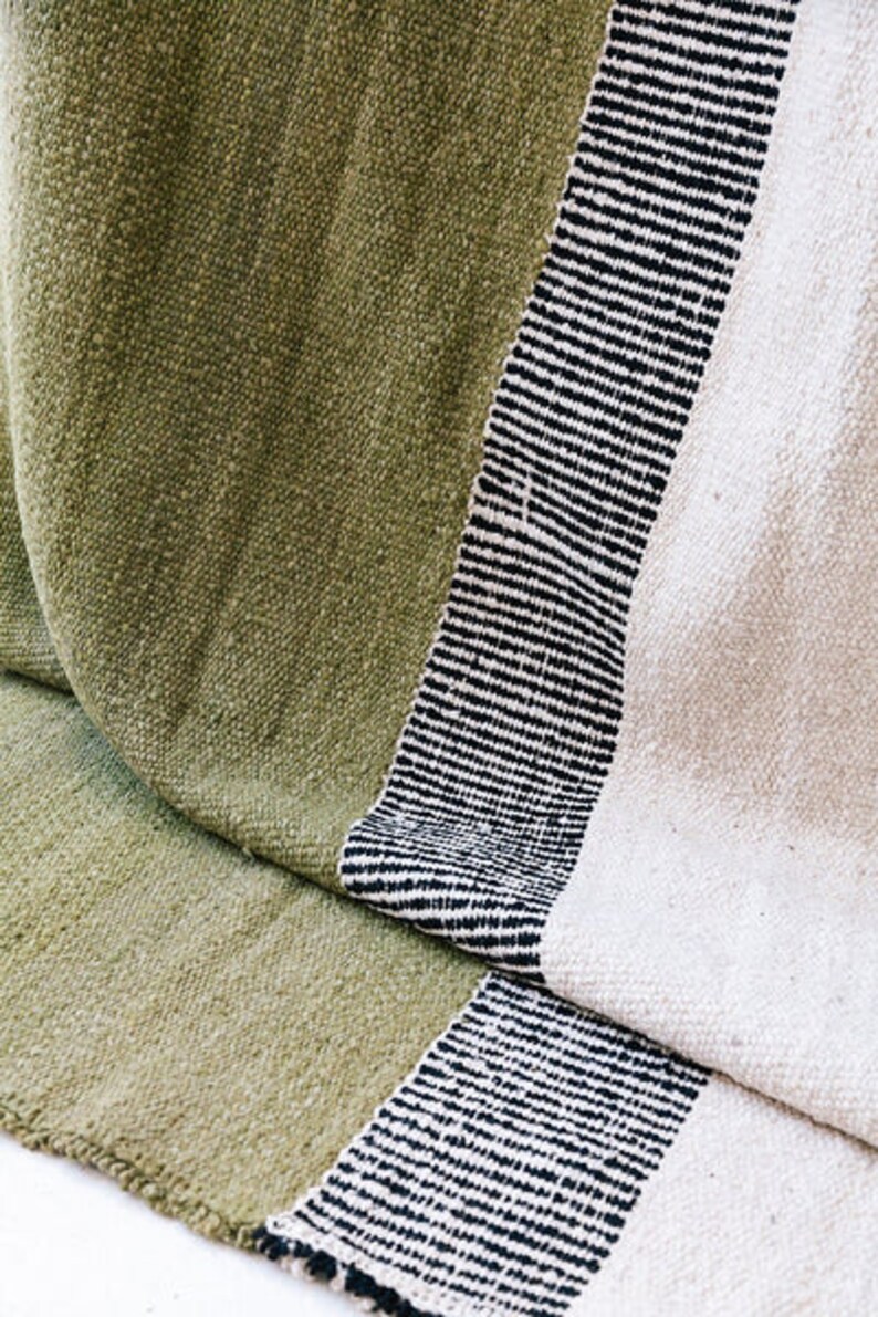 Vintage Hemp Rug Antique Hemp Carpet White Green Rug - Etsy