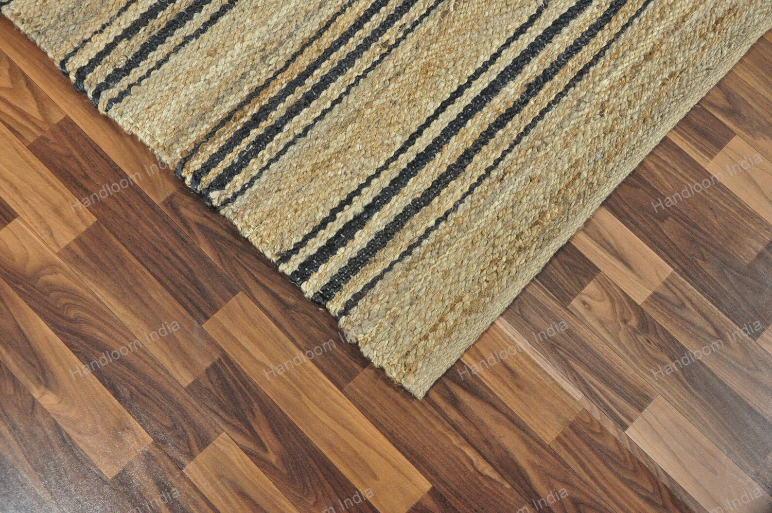 Stripped Pattern Natural Jute Hallway Runner 2.5 X 14 Ft, Handwoven ...