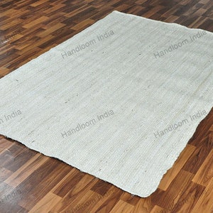 Ivory Jute Rug 6x8 for Living Room, off White Rug 4x6 for Dining Room ...