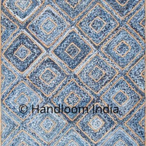 Denim Jute Rug Soft Tufted Rug Denim Woven Rug 5x8 for - Etsy