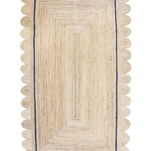 Scalloped Jute Rug, Natural Jute Rug, Scalloped Area Rug, Boho Decor ...