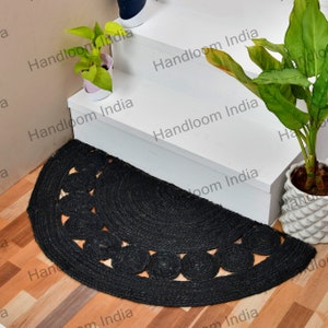 Black Jute Doormat, Half Moon Doormat, Eco Friendly Doormat, Semi ...