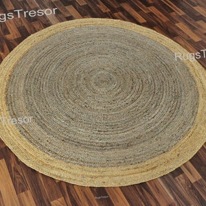 6 Feet Round Jute Rug, Hand Braided Entryways Round Area Rug, Living ...