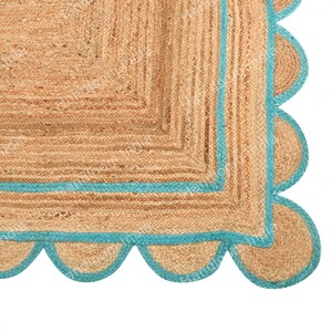 Scalloped Rug 5x7 Ft, Jute Scalloped Rug, Contemporary Jute Rugs ...