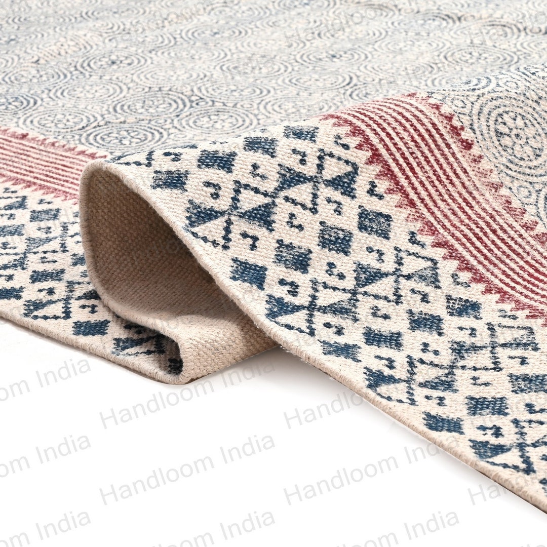 Washable Cotton Rugs, Printed Cotton Rug, Machine Washable Rug ...