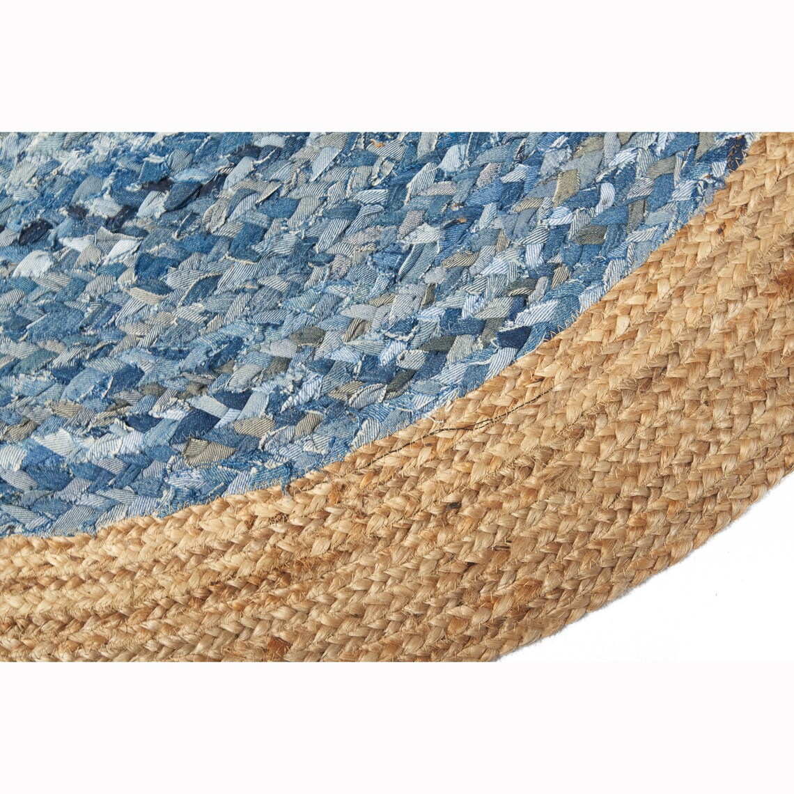 6 Feet Round Denim Jute Rug for Dining Room Antique Braided 4 - Etsy