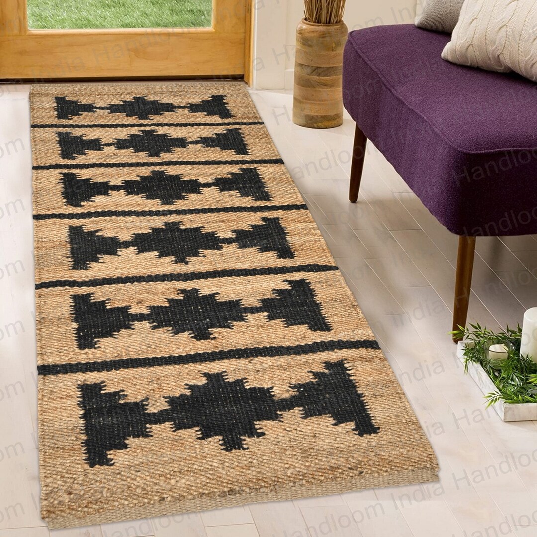 Jute Kitchen Runner, Hemp Stair Runner, Runner for Hallway, Low Pile ...