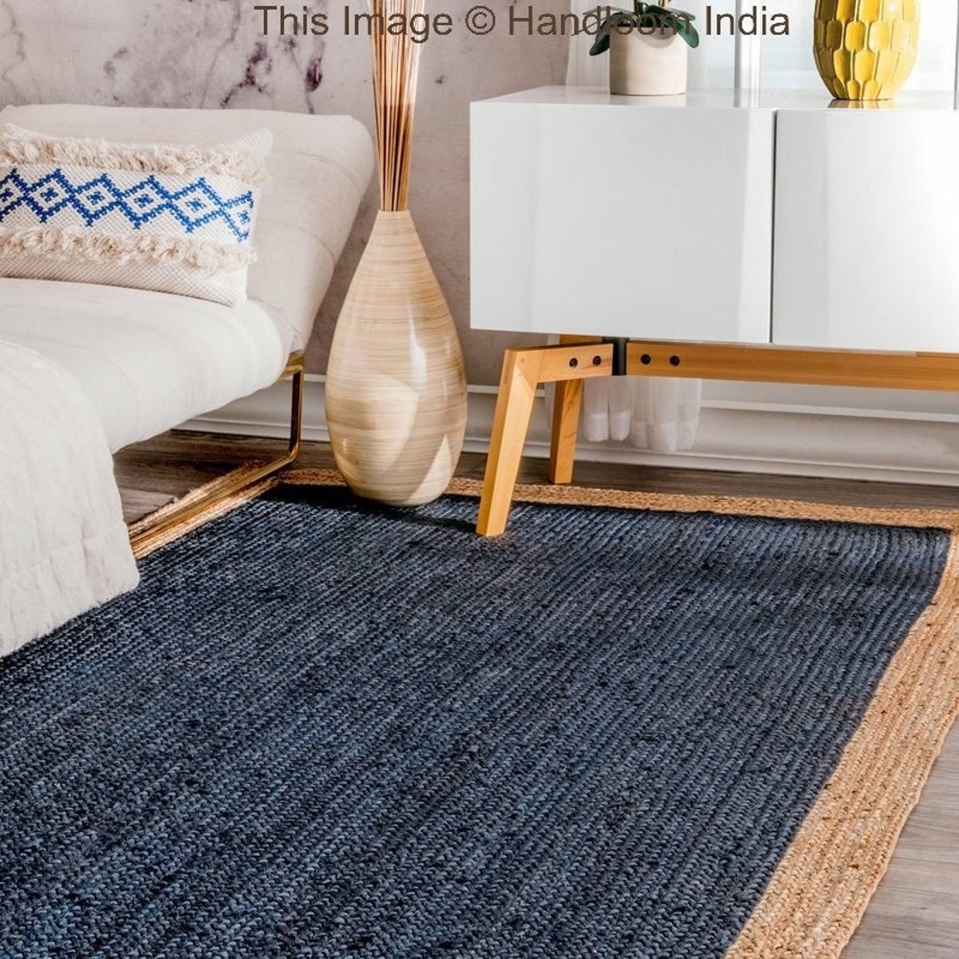 Navy Blue 6 X 6 Braided Square Rugs for Bedroom on SALE, Living Room ...