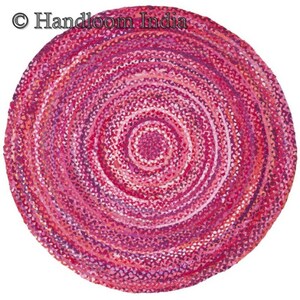 Bohemian Round Rug for Living Room Floors, 8 Feet Round Braided Rug ...