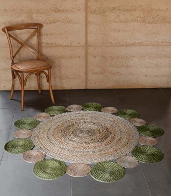 Braided Round Rug for Living Room 5 X 5 Feet Bohemian Dining - Etsy