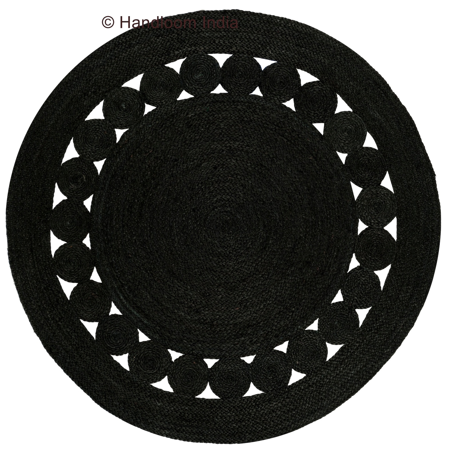 Black Braided Round Rugs for Living Room Decorative Natural - Etsy