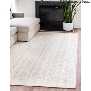 Ivory Jute Rug 6x8 for Living Room off White Rug 4x6 for - Etsy