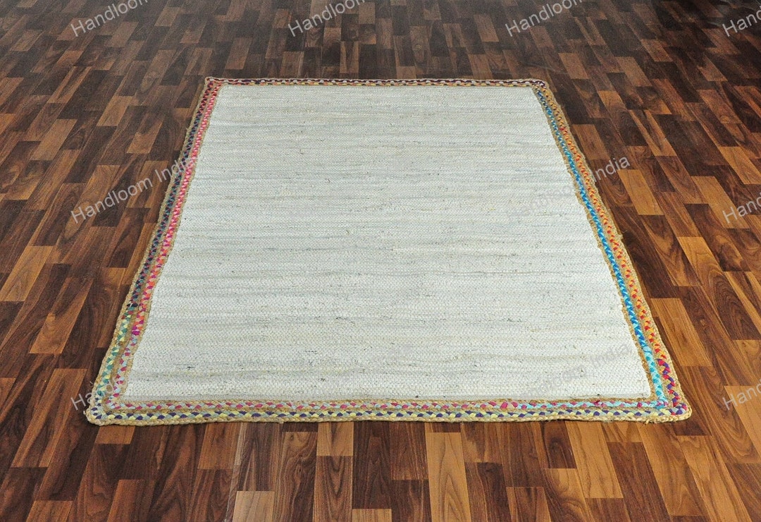 Loomed Chindi Rug 5x7 for Living Area Floor, Handwoven Rugs, Cotton ...