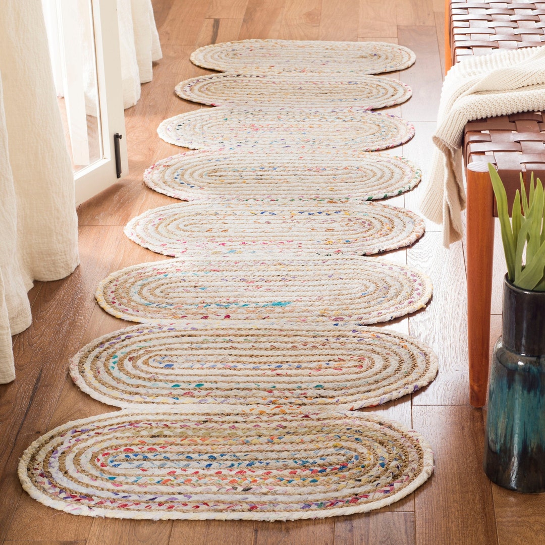 White Cotton Hallway Runner 2.5 X 12 Ft Braided Indoor - Etsy